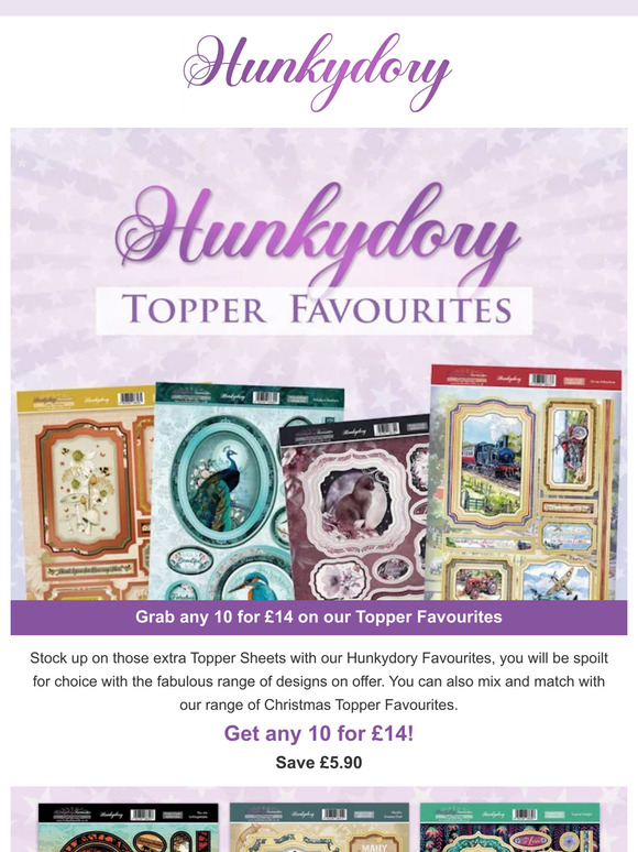 Hunkydory Crafts: Have you seen our NEW Topper Favourites? | Milled