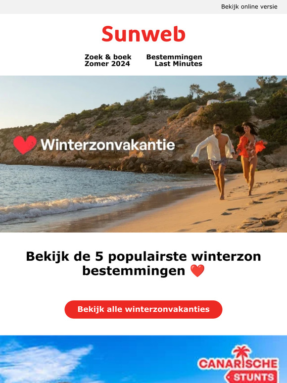 Sunweb: Wat zijn de 5 populairste winterzon bestemmingen? | Milled