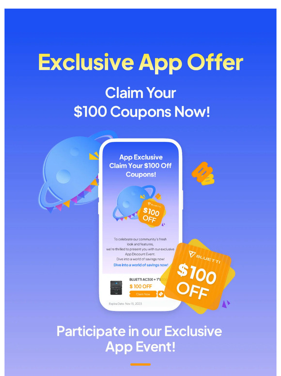 BLUETTI INC: Exclusive App Offer! Claim Your $100 Coupons Now🤩 | Milled