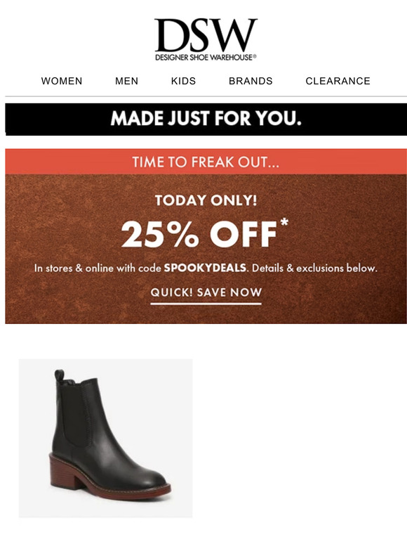 DSW: Beware 😱 One day only for 25% off! | Milled