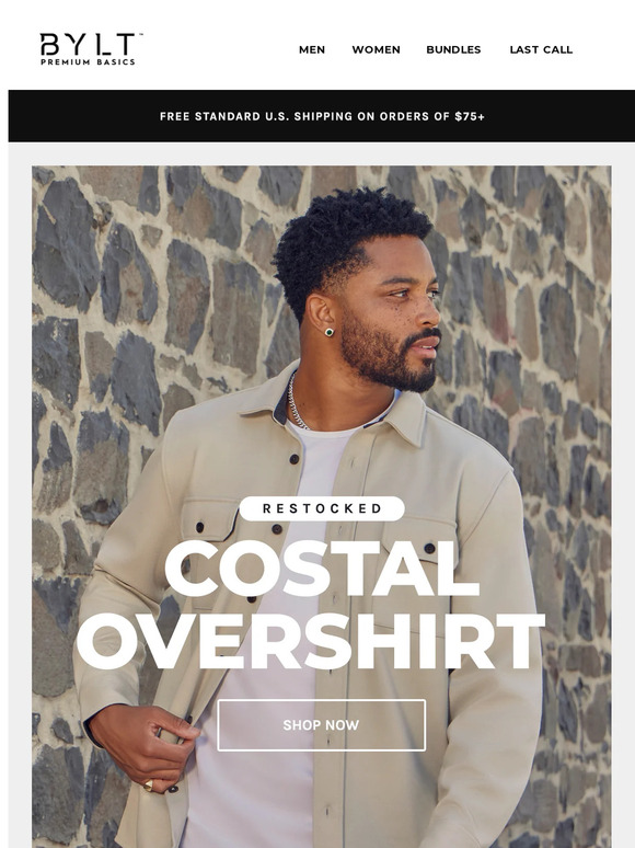BYLT Basics: 🚨 Coastal Overshirt Restocked — Limited Availability | Milled