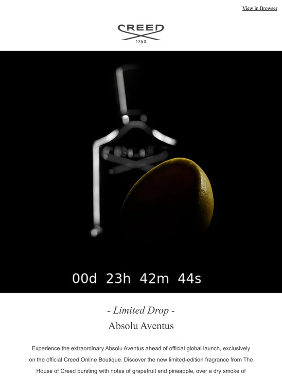 Creed: Save The Date: Absolu Aventus Limited Drop | Milled