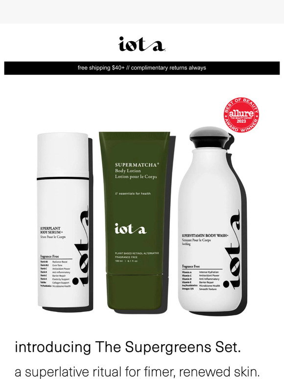 Iota Body: Introducing The Supergreens Set 🌱 | Milled