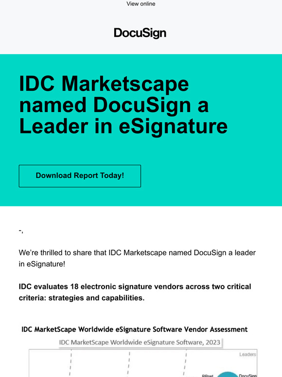 DocuSign: 🆕 IDC Names DocuSign a Leader in eSignature in Global ...