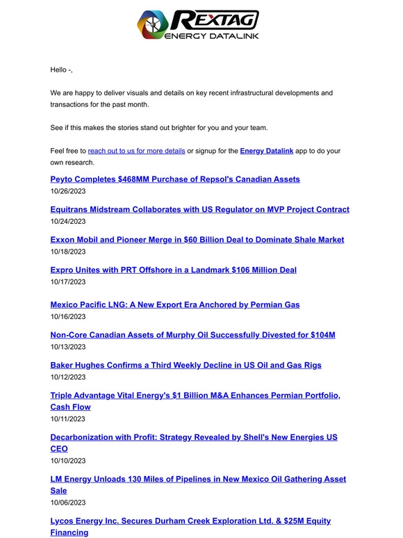 Hart Energy: Rextag’s October 2023 Recap: Look at Our Map | Milled