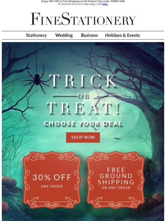 FineStationery: It's no trick 🎃 YOU get to choose your deal! | Milled