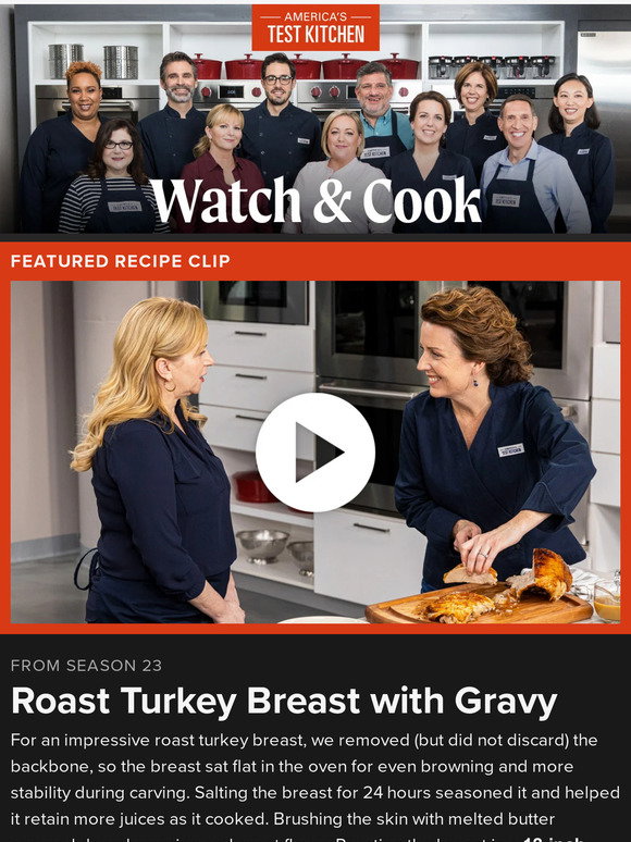 America's Test Kitchen: Watch and Cook: Roast Turkey Breast with Gravy ...