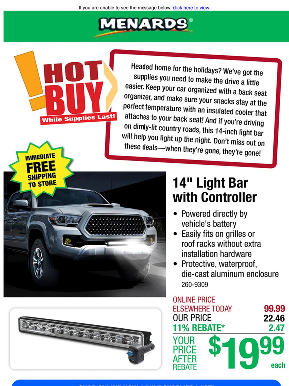 Menards: 14" Light Bar with Controller UNDER $20! | Milled