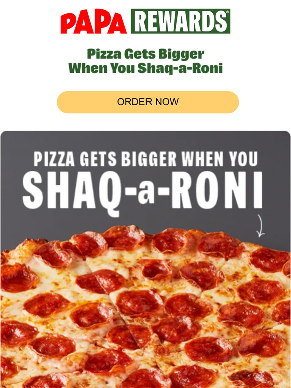 Papa Johns: Let’s Run It Back! The Shaq-a-Roni Returns | Milled
