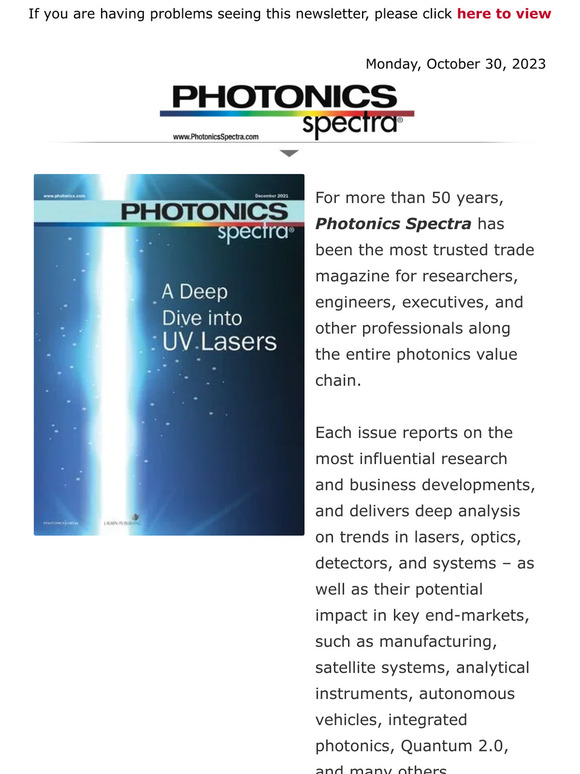 Photonics Media: Subscribe To Photonics Spectra Magazine | Milled