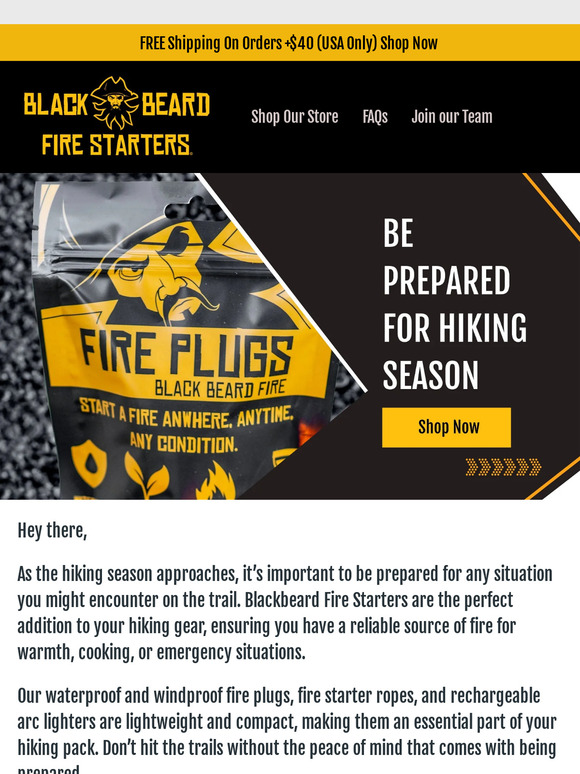Black Beard Fire: Be prepared on the trail with Blackbeard Fire ...