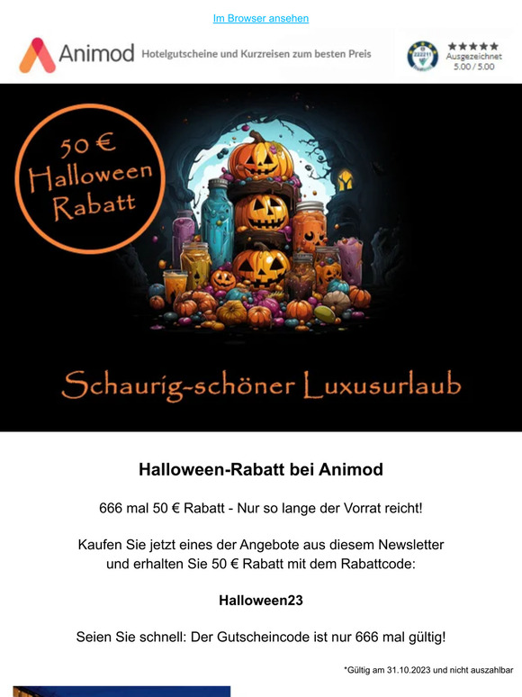 Animod: 50 € geschenkt: Schaurig-schöner Luxusurlaub | Halloween bei ...