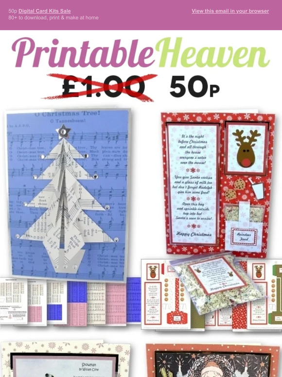 Printable Heaven: 50p Digital card kits sale ~ 80+ to download, print ...