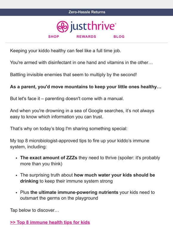 Just Thrive: 8 tips to keep kids healthy | Milled