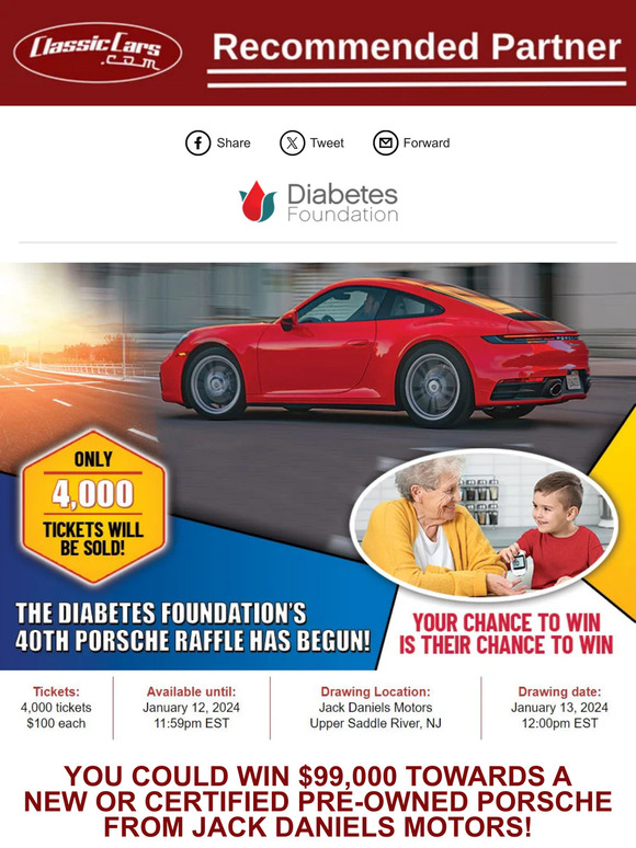 ClassicCars: The Diabetes Foundation's 40th Porsche Raffle Has Begun ...