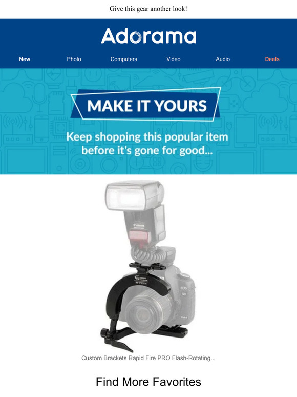 Adorama: ⚠️ The Custom Brackets Rapid Fire PRO Flash-Rotating Bracket with RC2 Quick Release ...