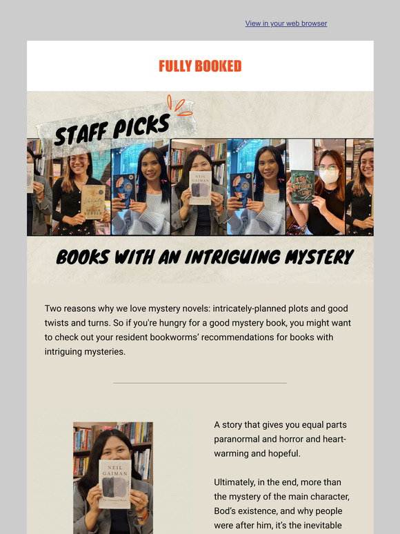 Fully Booked: Staff Picks: Books with an Intriguing Mystery | Milled