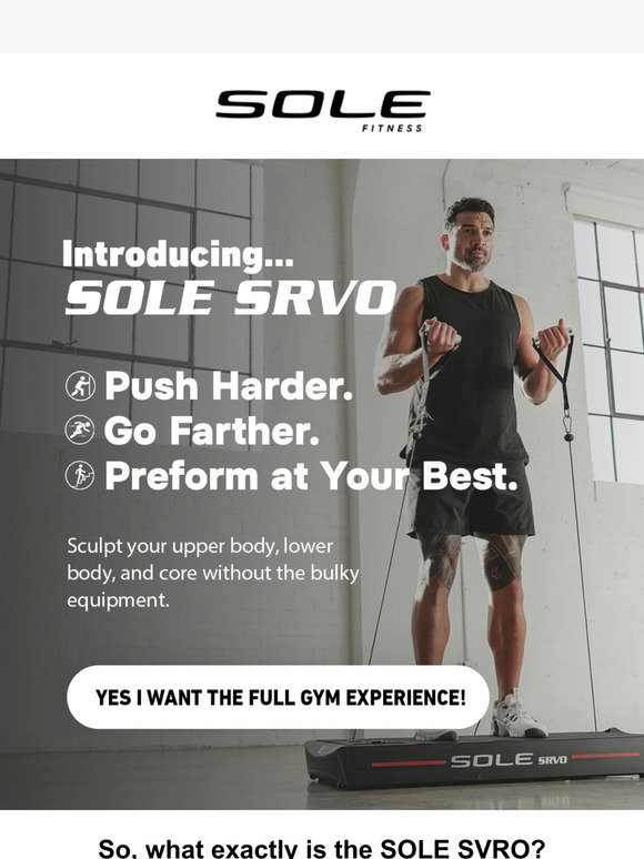 Sole Fitness: Introducing: SOLE SRVO🔥 | Milled