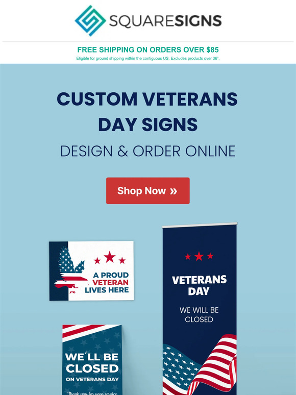 Squaresigns.com: 🇺🇸 Personalized Veterans Day Signs | Design & Order ...