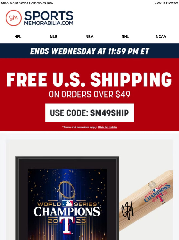 Sports Memorabilia: Congratulations Rangers - First-Time World Series ...