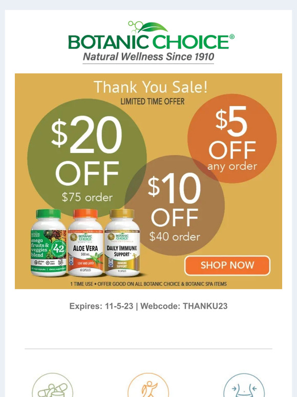 Botanic Choice: 🍁Thank you! Your $20 coupon is enclosed! | Milled