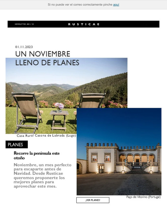 Rusticae (P): Un noviembre lleno de planes | Milled