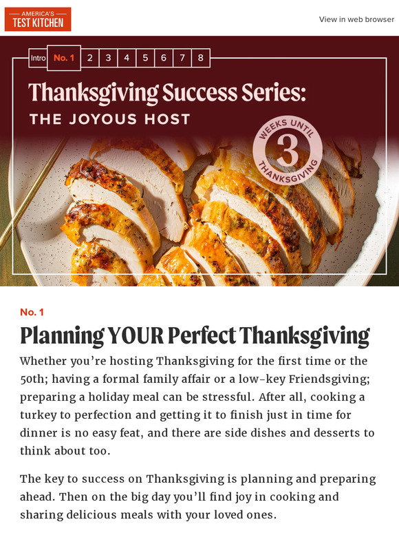 America's Test Kitchen: Thanksgiving Success: Planning your menu | Milled