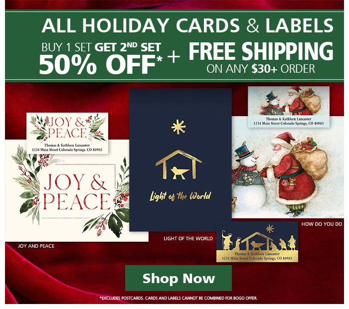 Colorful Images: Have you heard? BOGO 50% Off Christmas Cards & Labels ...