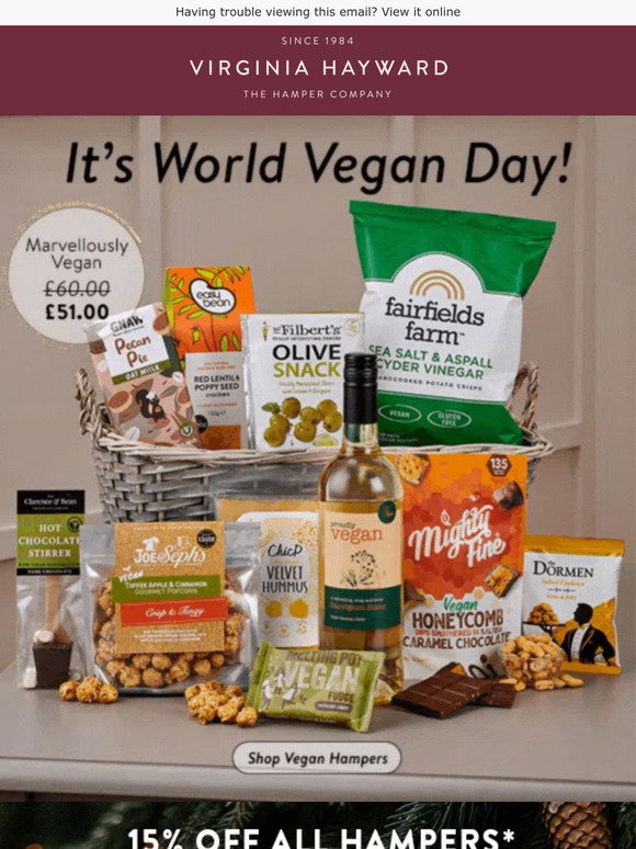 Virginia Hayward: Speciality Diet Hampers | save 15% | Milled