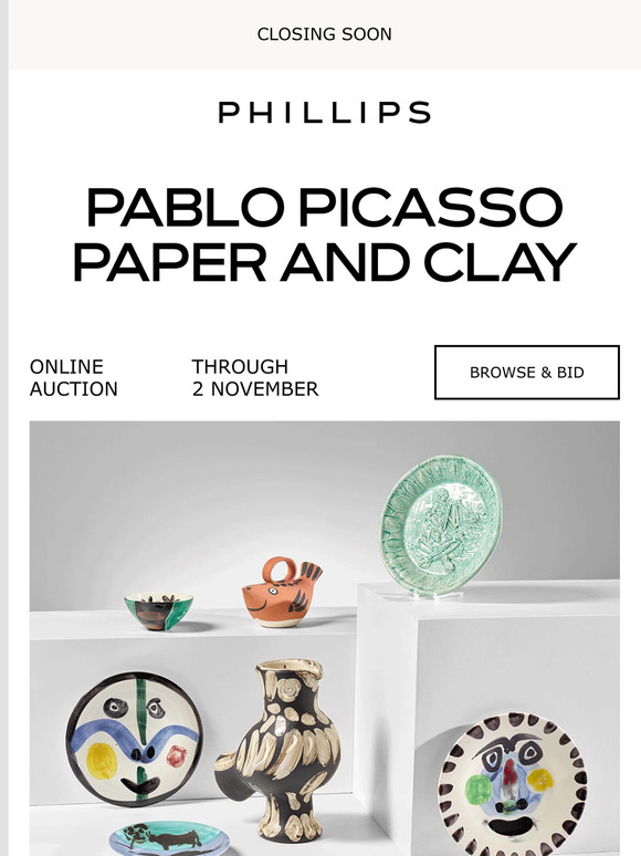 Phillips: Closing Soon | Pablo Picasso–Paper and Clay: Online Auction ...