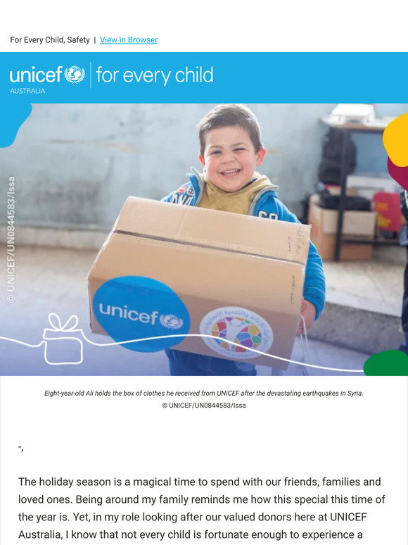 UNICEF: —, what does the festive season mean for you? 🎄 | Milled