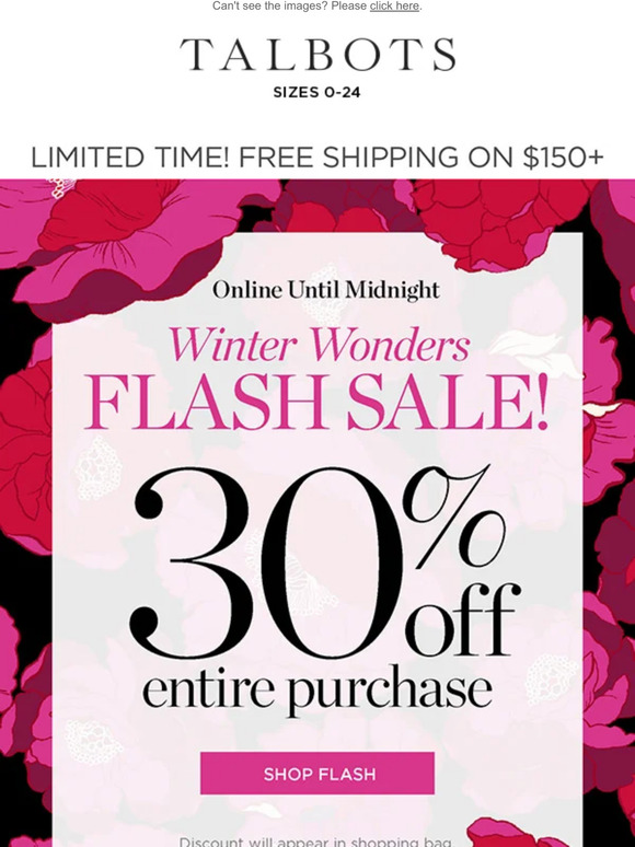 Talbots: 30% off ENTIRE purchase ⚡ ENDS MIDNIGHT ⚡ | Milled