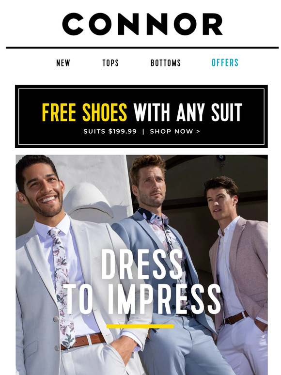 Connor Pty Ltd: Dress To Impress | FREE Shoes with Any Suit | Milled