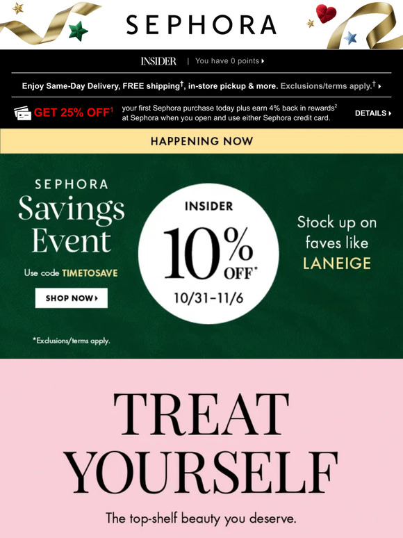 Sephora: It’s time for a 10% discount! We’re sending you a little ...