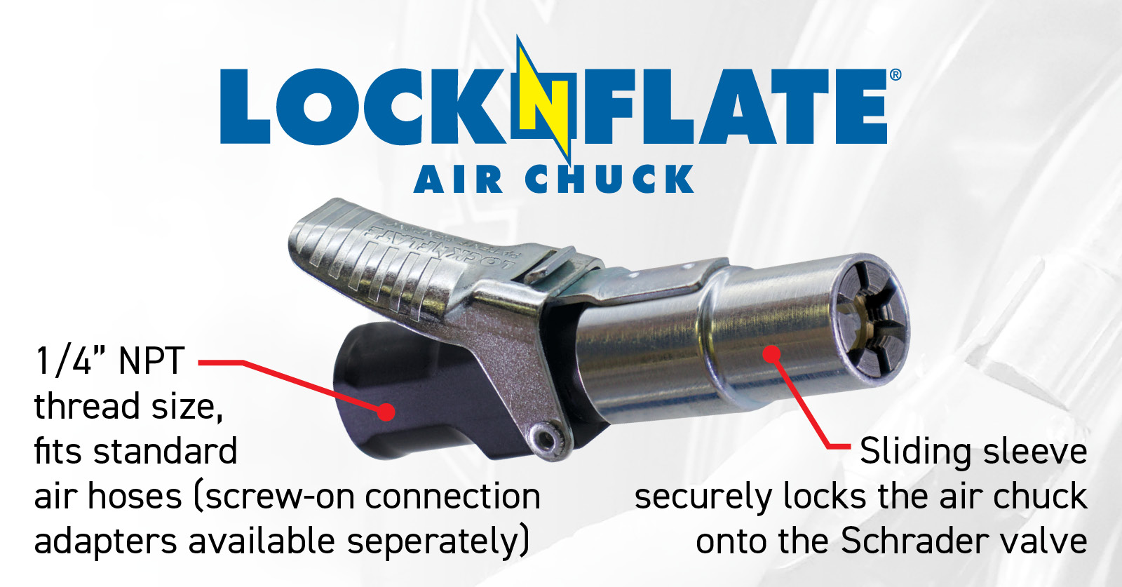 LockNLube: LockNFlate® Air Chuck. Hands-free. Leak-free. Hassle-free ...