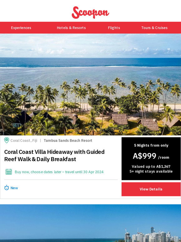 Scoopon: Fiji 5N from $999! PLUS Gold Coast, P&O Cruise & Vietnam | Milled