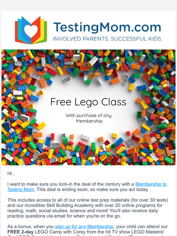Testing Mom: Join Now and Get a Free LEGO Class with Your Membership ...