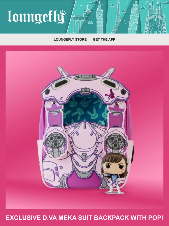 Funko: Loungefly Exclusive: D.Va Meka Suit Pop! and Bag | Milled