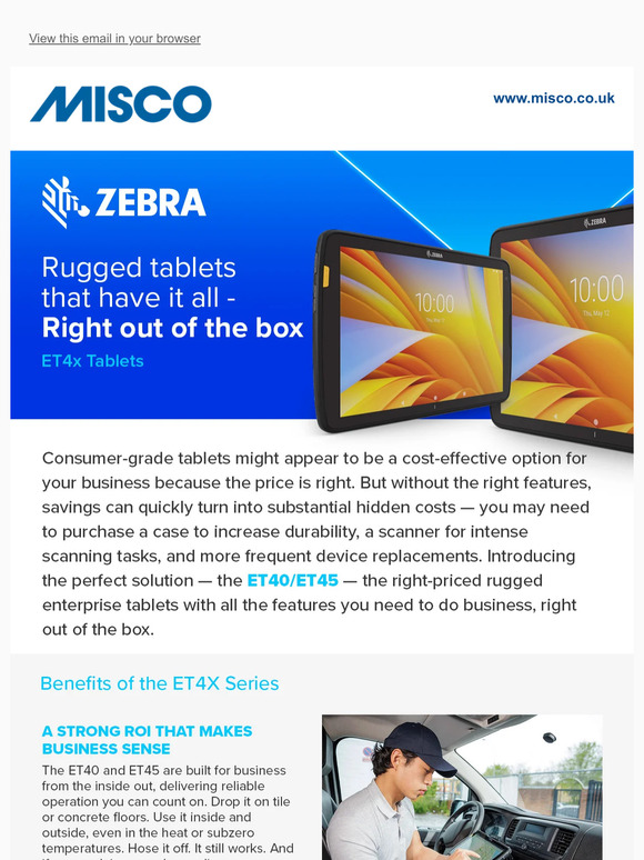 Misco: Boost productivity with Zebra ET4x Series Rugged Tablets | Milled