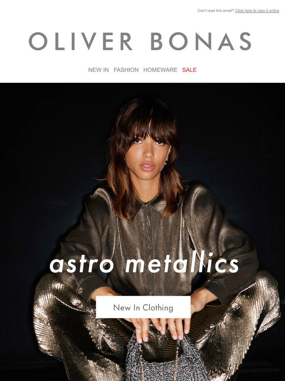 Oliver Bonas: New in clothing | Astro metallics | Milled