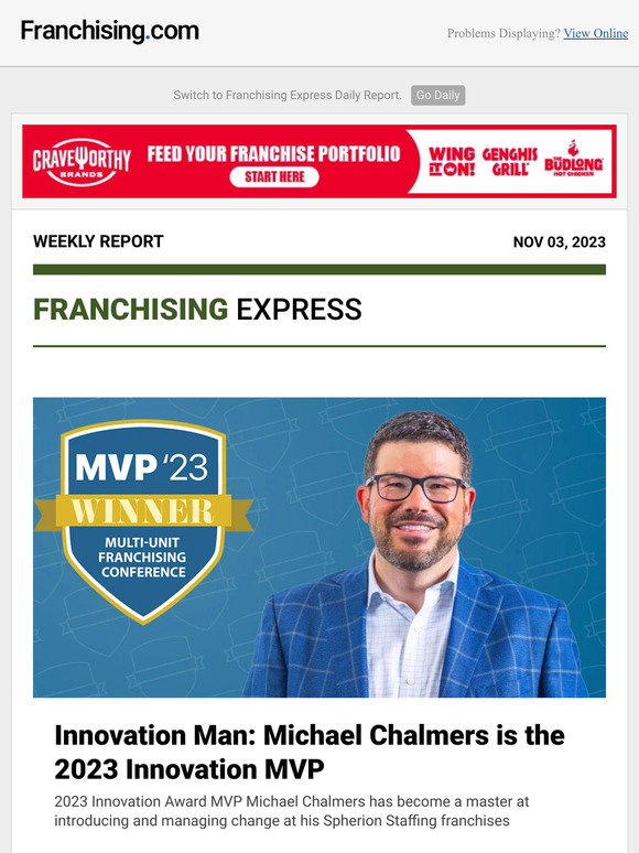 Franchising.com: Innovation Man: Michael Chalmers is the 2023 Innovation MVP | Milled