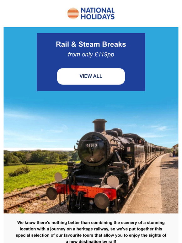 National Holidays: Fancy a Rail or Steam break from £119? | Milled
