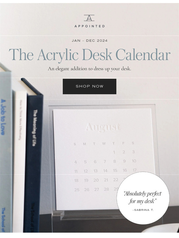 Appointed: Dress Your Desk: The 2024 Acrylic Desk Calendar | Milled