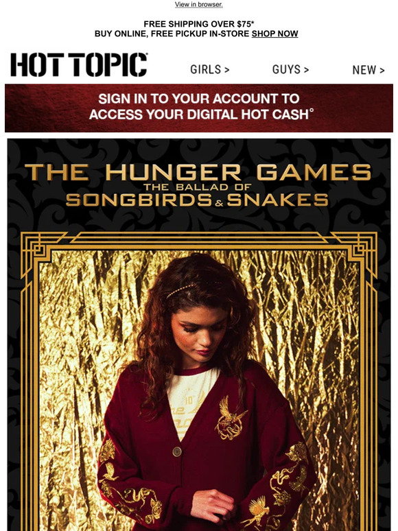 Hot Topic: Head back to Panem with The Hunger Games Collection 🐦🐍 | Milled
