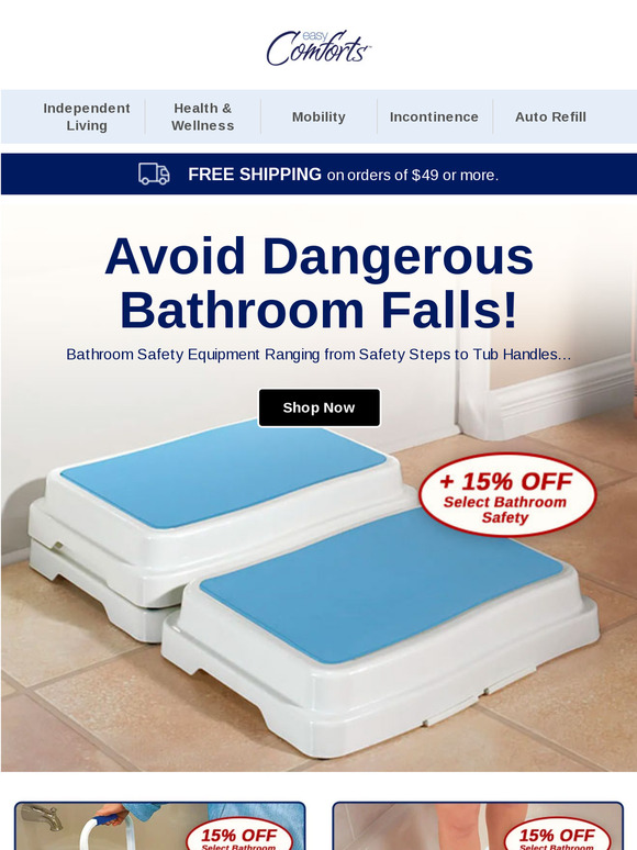 Easy Comforts: ⚠️ Prioritize Bathroom Safety ⚠️ | Milled