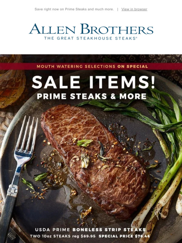 Allen Brothers: Sale Items, Prime Steaks & More! New Items Just Added ...