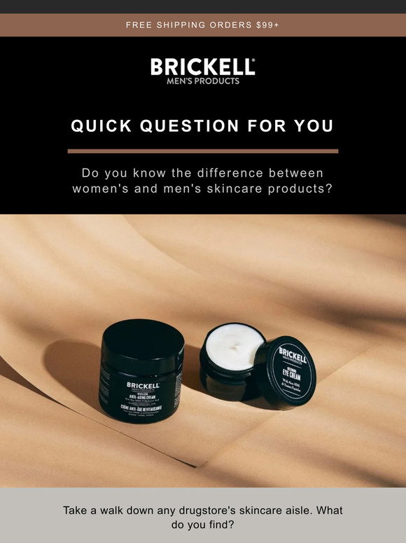 Brickell Men's Products: Are Women's and Men's Skin the Same? | Milled