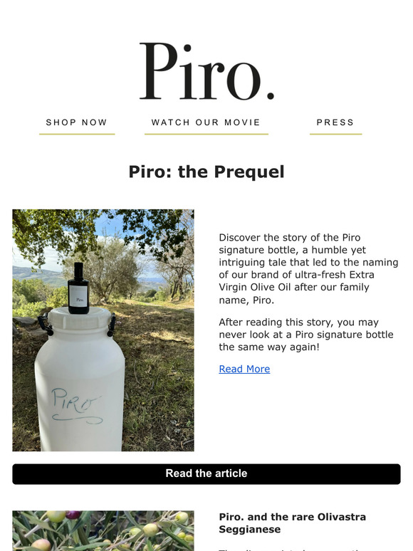 Olio Piro: The Story behind the naming of Piro. | Milled