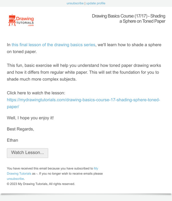 My Drawing Tutorials: Drawing Basics Course (17/17) - Shading a Sphere ...