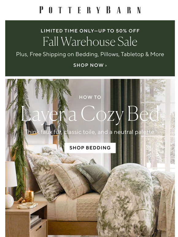 Pottery Barn: How to layer a cozy bed | Milled